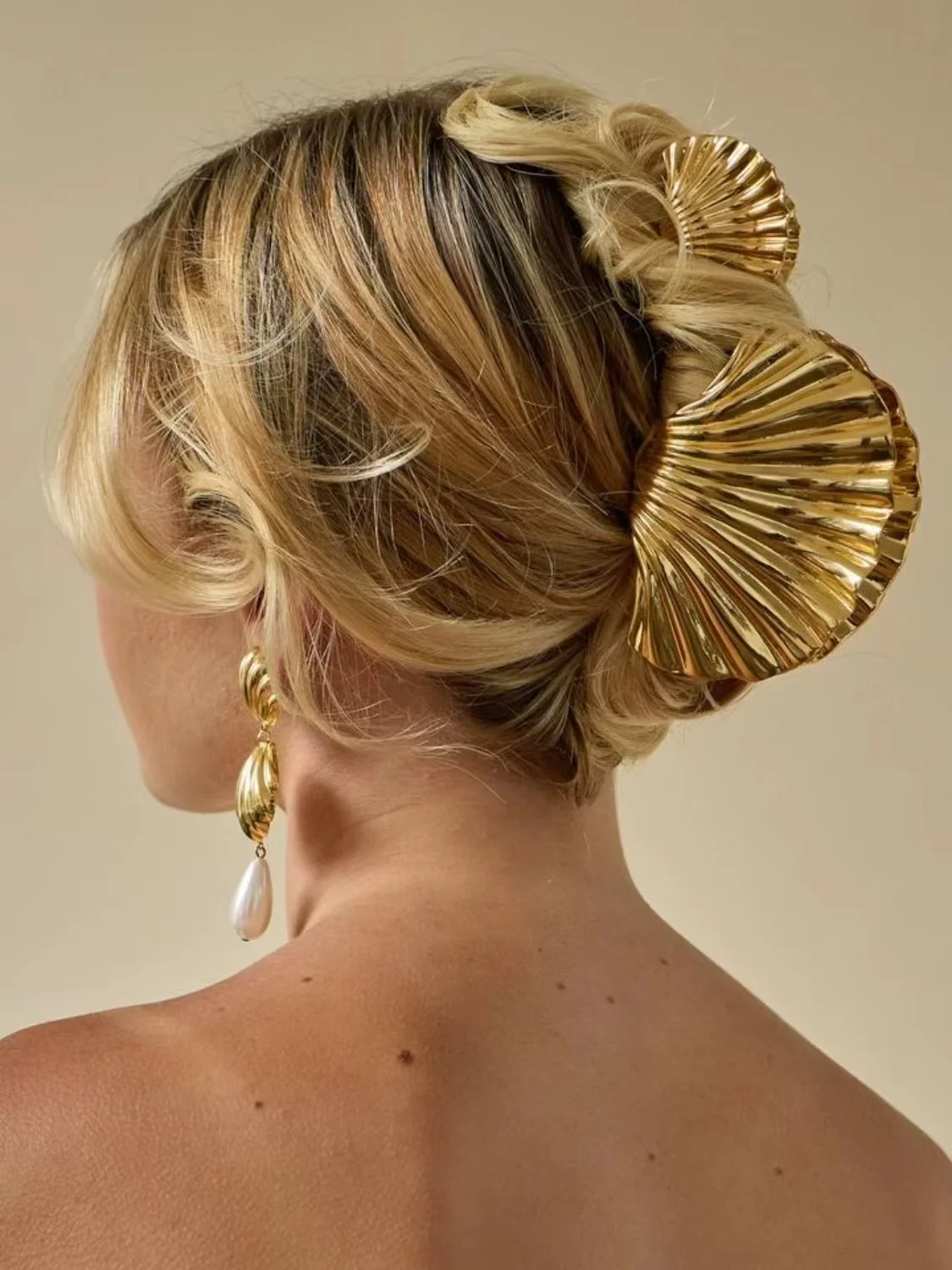 Shell Shape Hair Clip Metal Gold Silver Color Hair Claw Punk Style ...