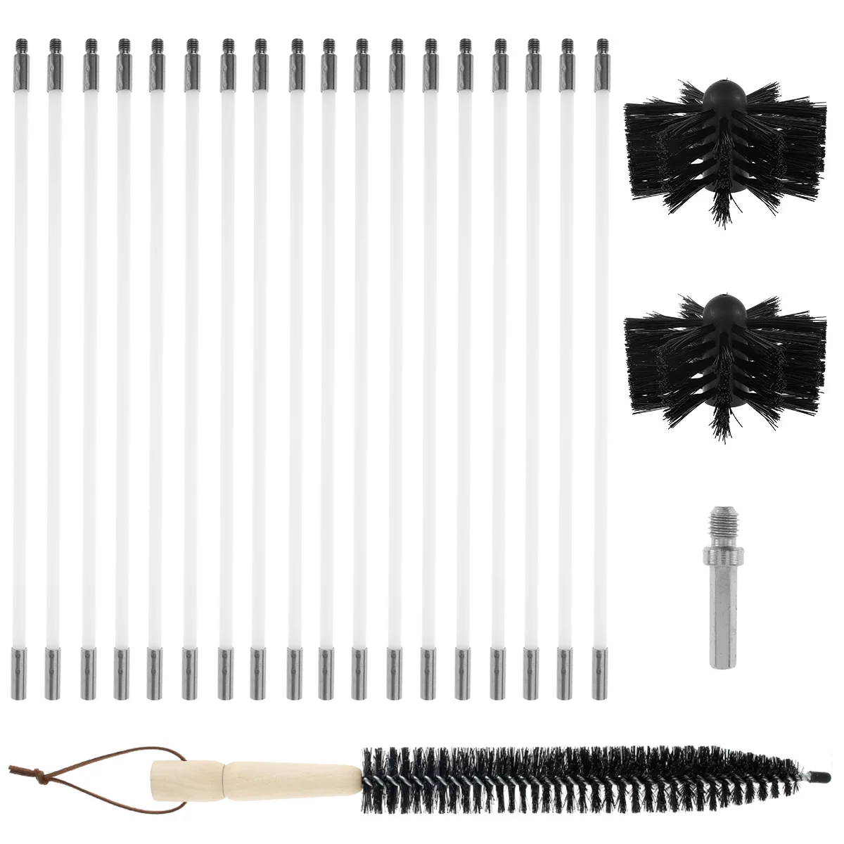 Chimney Cleaning Brushes Set Head and Rod Detachable Chimney Sweep ...
