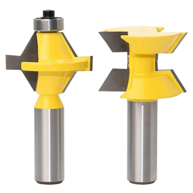 GTBL 2Pcs 120 Degree Lock Miter Router Bits Set 1/2 Inch Shank Milling ...