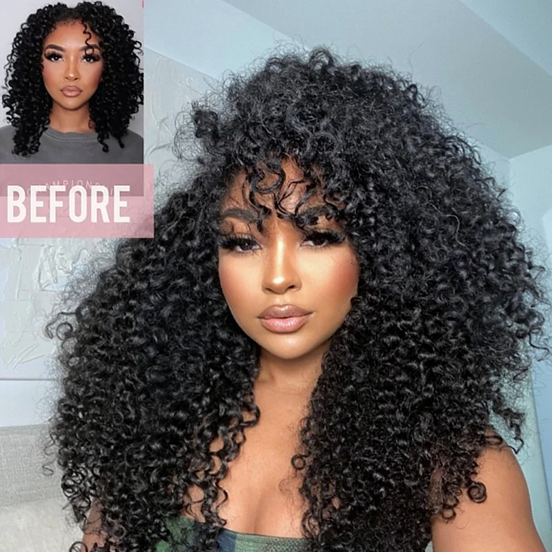 3c 4a Kinky Curly Clip In Hair Extensions Human Hair Afro Kinky Curly