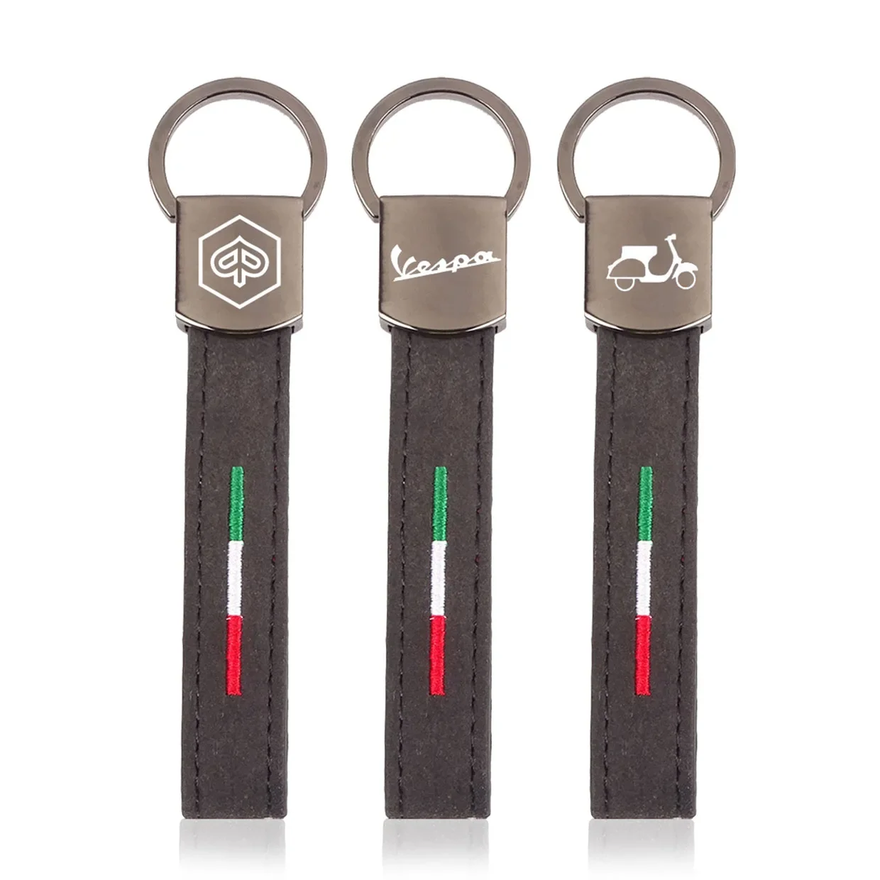 FOR-Alcantara-Horseshoe-Italian-flag-Car-key-chain-leather-Keyring-for ...