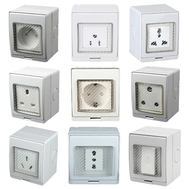 Universal AU UK US EU Outdoor Waterproof Wall Socket Isarel France ...