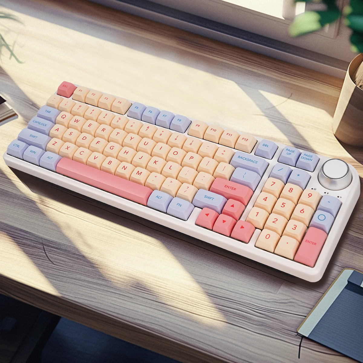 MATHEW TECH MK96 Gasket Pink Mechanical Keyboard Hot-swappable Three ...