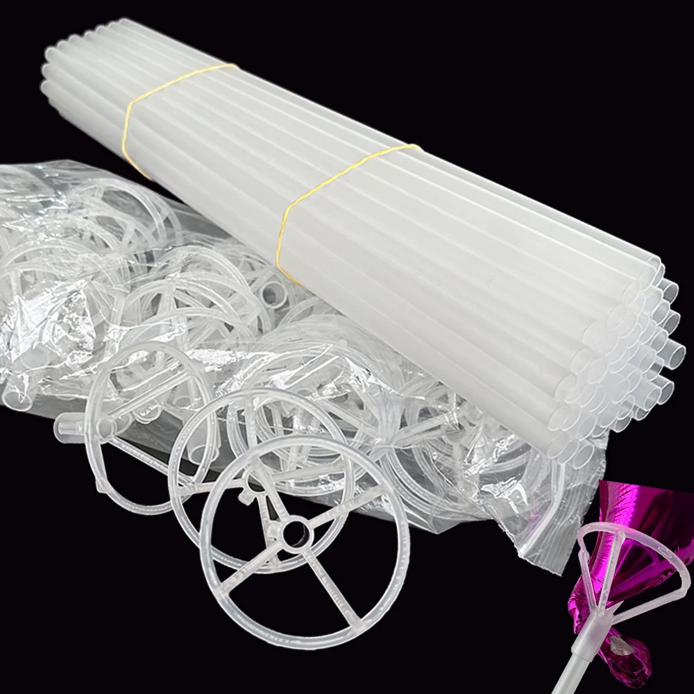 25-50set-Big-Balloon-Stick-with-Cups-Large-Clear-Balloon-LED-Bobo ...