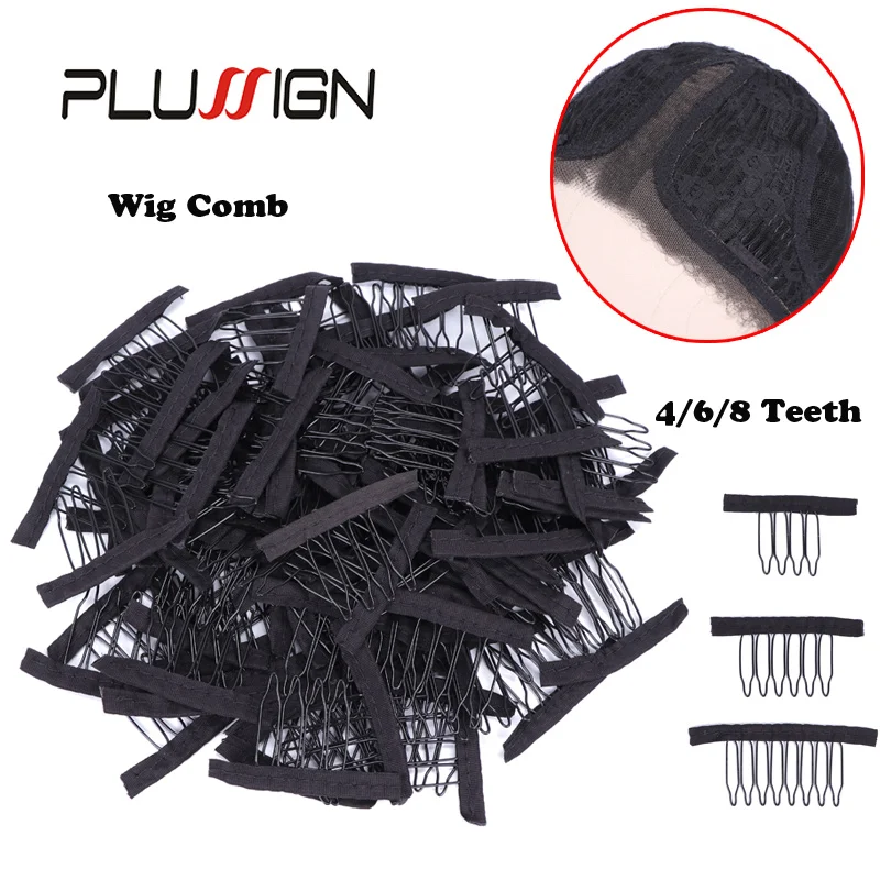 4-6-8-Theeth-36Pcs-Wig-Combs-For-Making-Wigs-Black-Brown-Lace-Wig-Clips ...