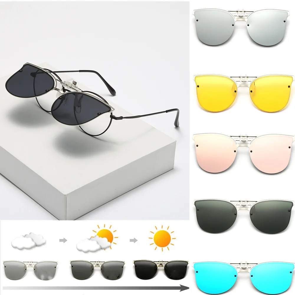 Unisex Polarized Clip On Sunglasses Driving Night Vision Lens Anti Uv