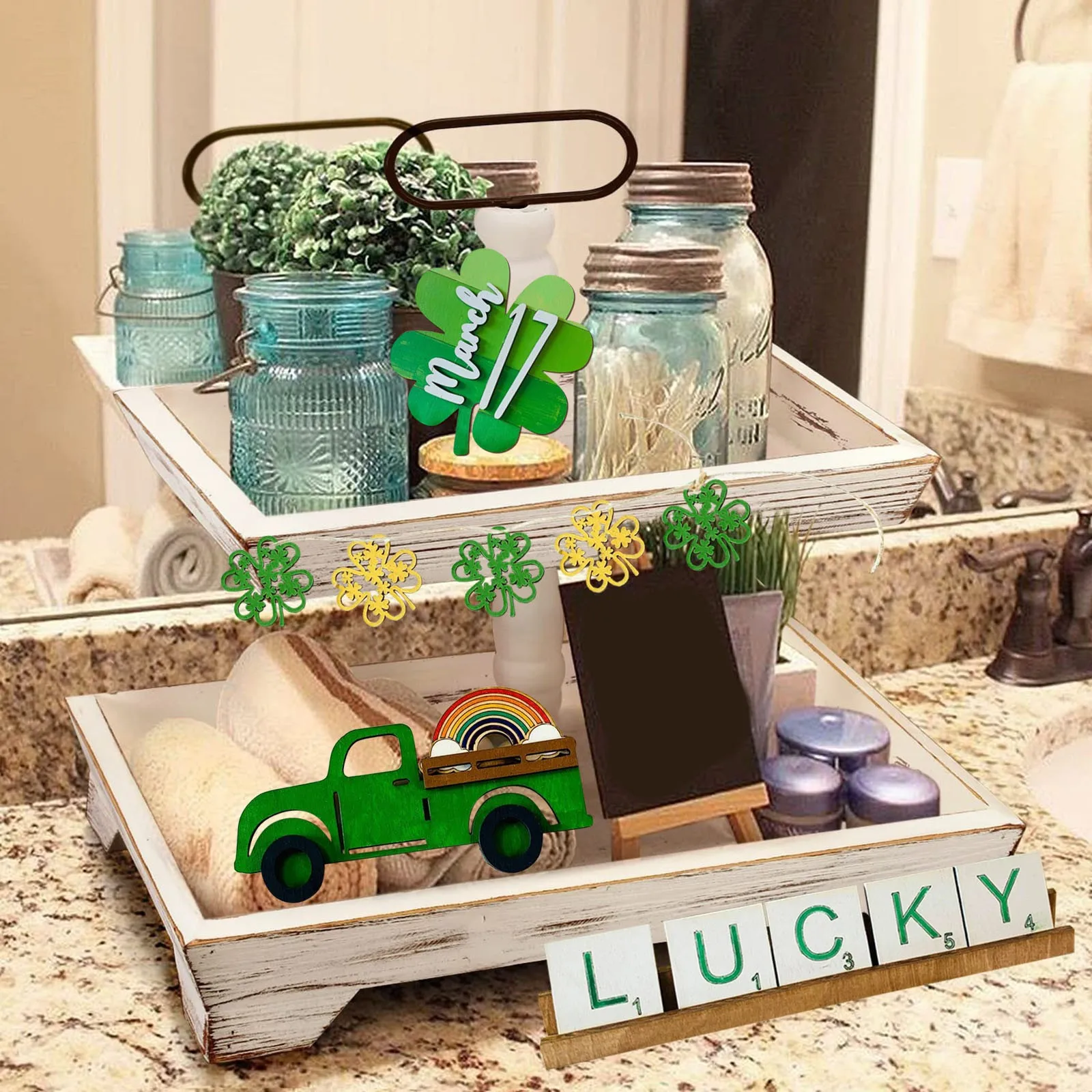 St-Patrick-s-Day-Tiered-Tray-Decorations-Wood-Kitchen-Decor-Tiered-Tray ...