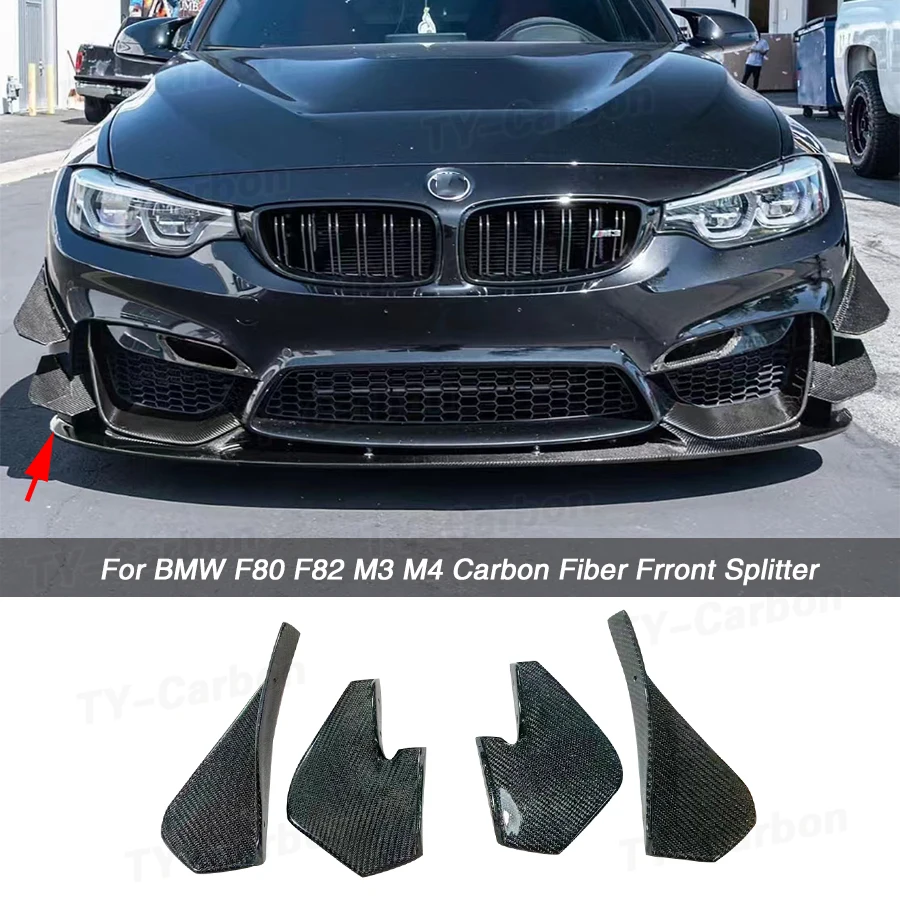 Real-Carbon-Fiber-Front-Splitter-Side-Vent-Splitter-For-BMW-F80-M3-F82 ...