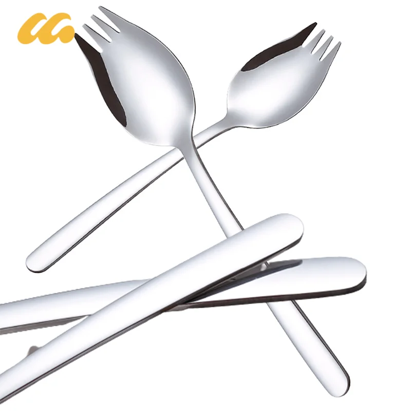Fruit Fork Spoon Longhandle Stainless Steel Ice Cream Salad Dessert Tableware Convenient Western ...