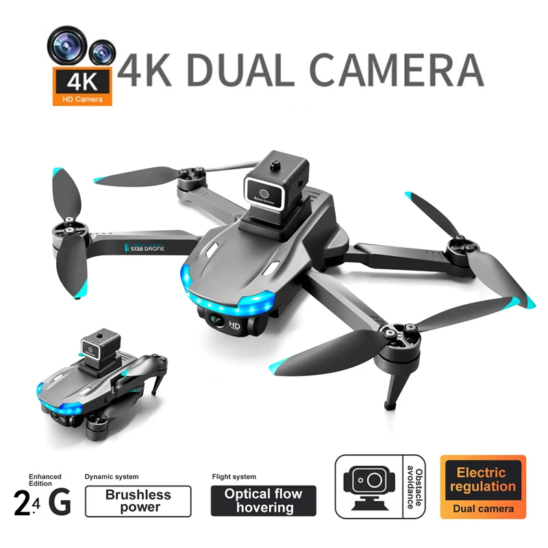 2023 Mini Dron z kamerą 4K Dual HD unikanie przeszkód optyczne ...