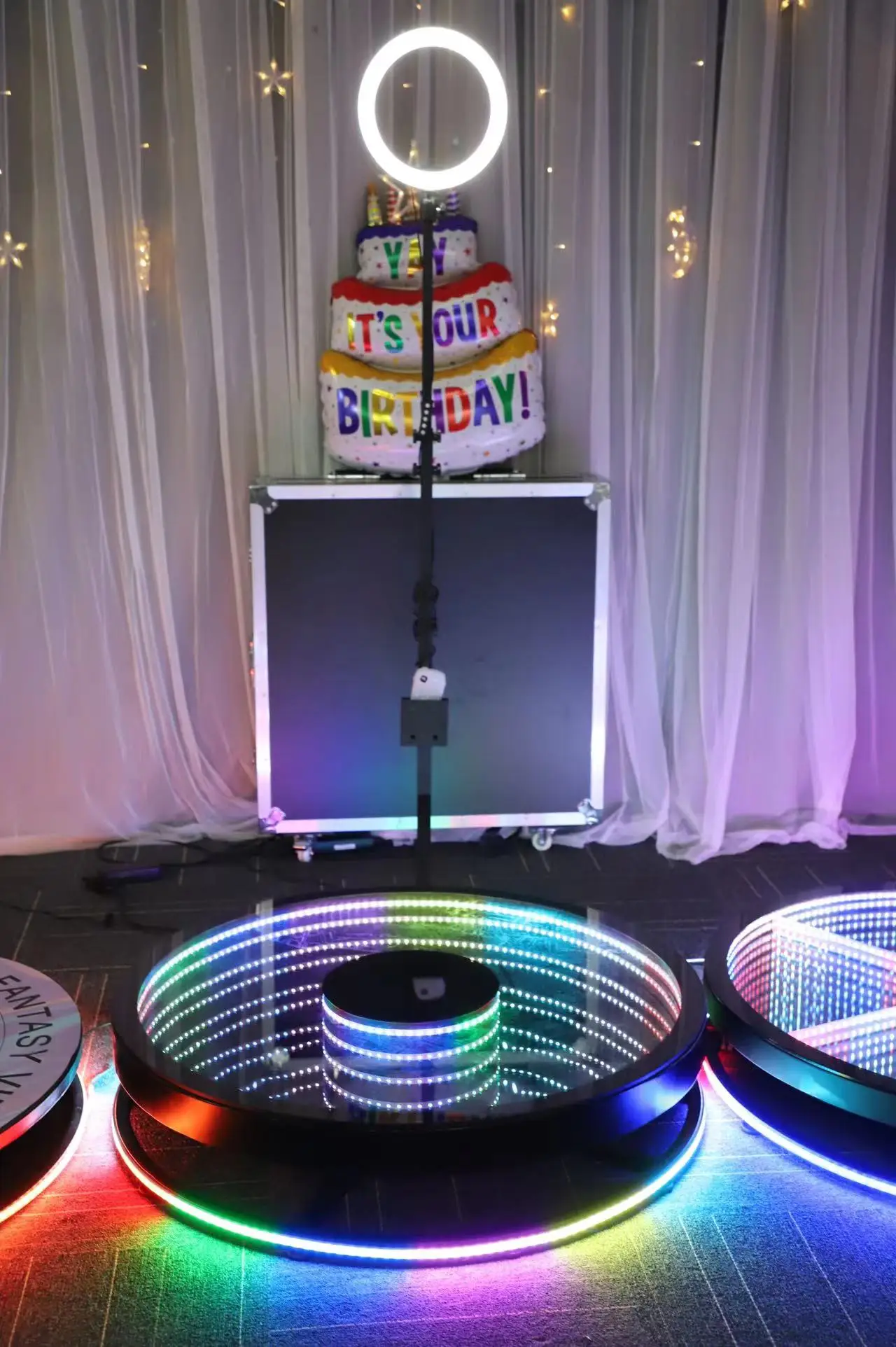 360-Photo-booth-LED-Tempered-Glass-Base-100CM-Party-Event-Equipment ...