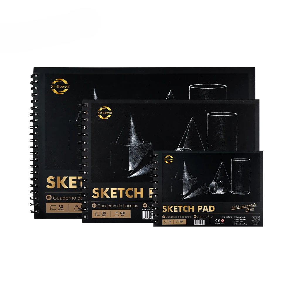30 Sheets Sketchbook A5/A4/A3 Spiral Bound Sketch Pad, Acid Free Paper ...