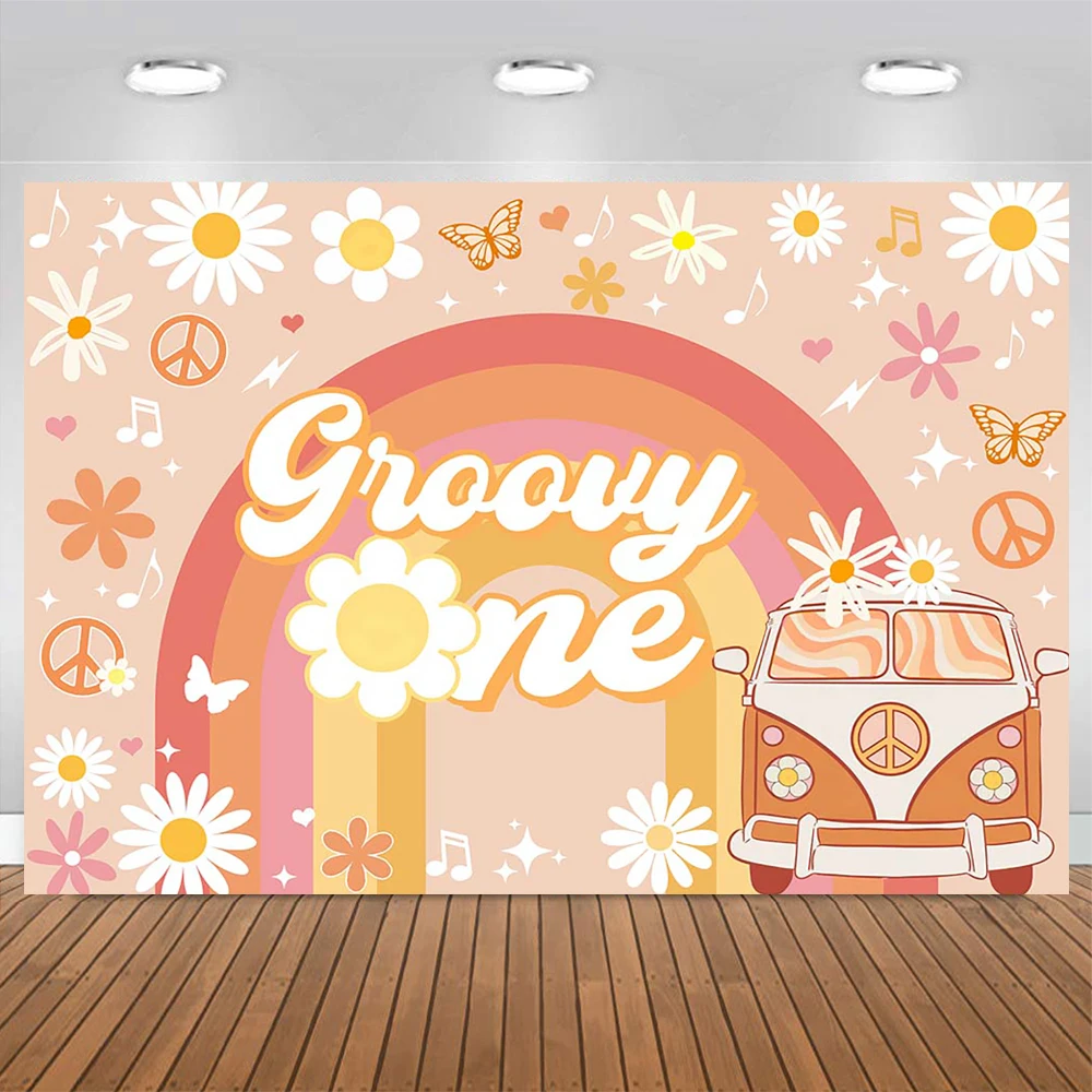 Mocsicka Groovy Girl One, decoración de fiesta de cumpleaños, telón de ...