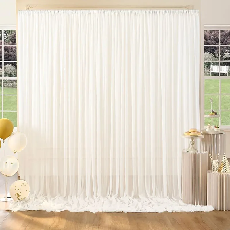 Chiffon-Curtain-Wedding-Party-Backdrop-Baby-Shower-Drape-Hotel-Banquet ...