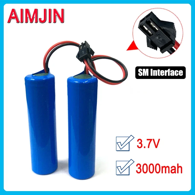 3-7V-3000mAh-18650-Rechargeable-Lithium-ion-Battery-SM-Plug-3-7V ...