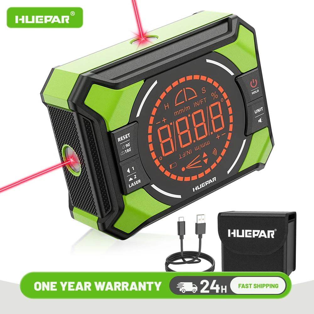 Huepar-Digital-Laser-Angle-Gauge-Electronic-Protractor-Angle-Finder ...