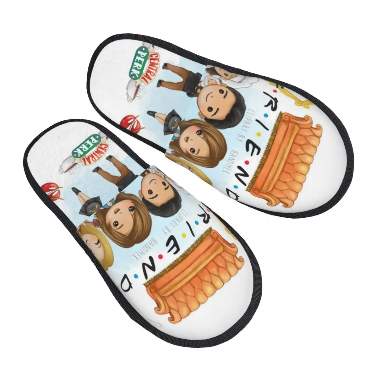 Custom-Classic-TV-Show-Friends-House-Slippers-Women-Cozy-Memory-Foam ...
