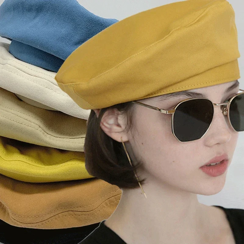 2023-Women-Cotton-Beret-Artist-Warm-Painter-Hats-Flat-Cap-Autumn-Winter ...