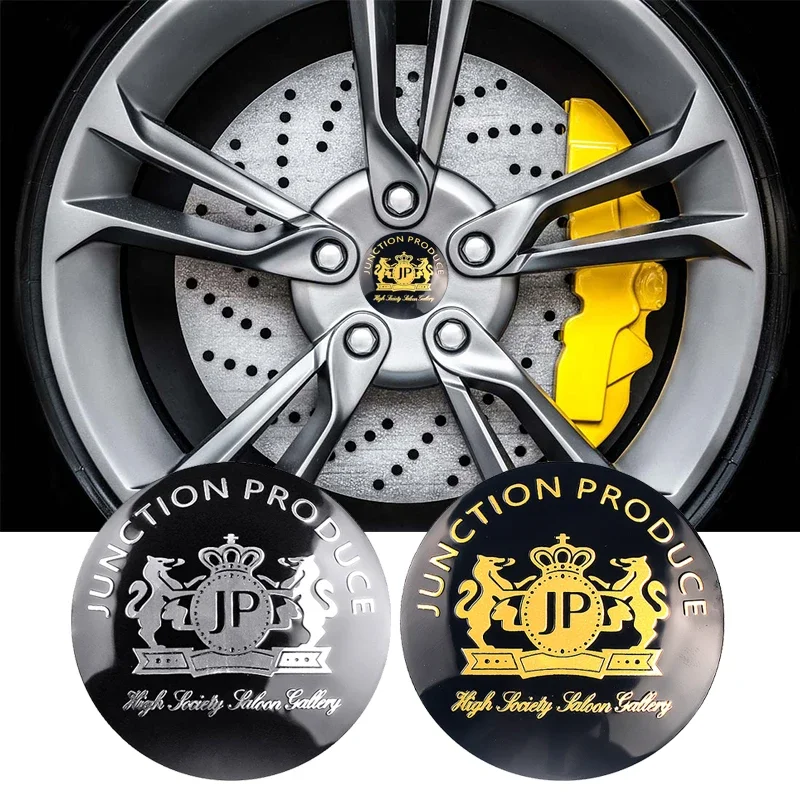 56MM-Car-Junction-Produce-JP-Badge-Wheel-Center-Hub-Caps-Sticker-Tire ...