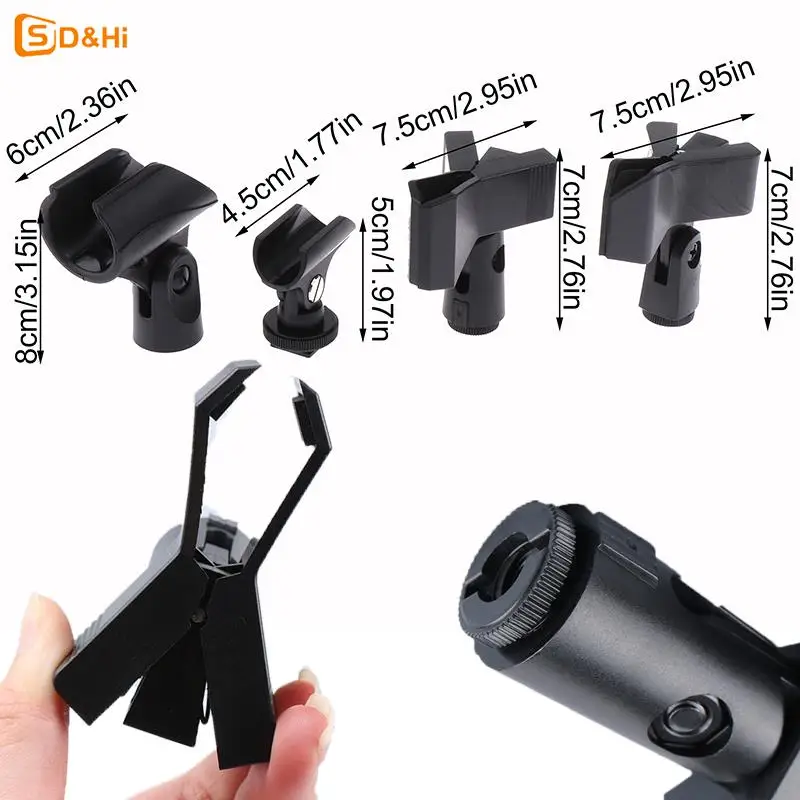 1Pc-Black-Plastic-Mic-Clamp-Holder-Microphone-Clip-Universal-Spring ...