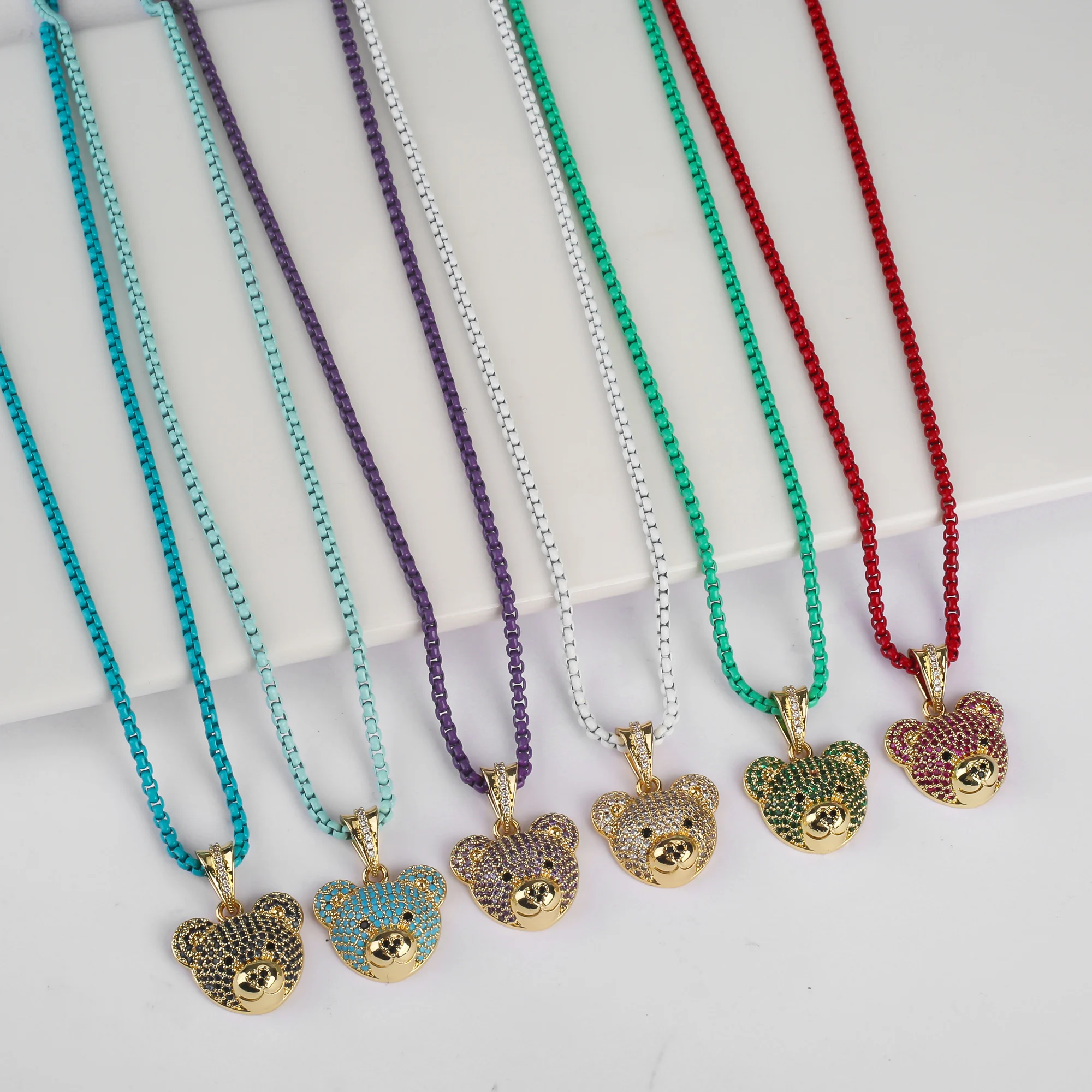Luxo-brilhante-Cubic-Zircon-Panda-Cabe-a-Colar-Pingente-Trendy-Animal ...