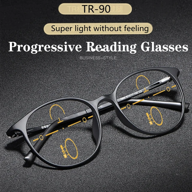 Ultralight Titanium TR90 Multi-focal Progressive Reading Glasses Men ...