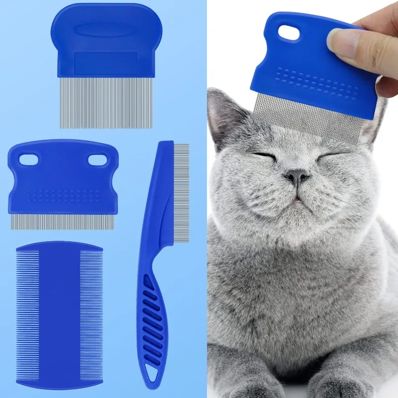New-Flea-Tick-Comb-Dogs-Cats-Combing-Eyes-Tear-Stains-De-Shedding-Comb ...