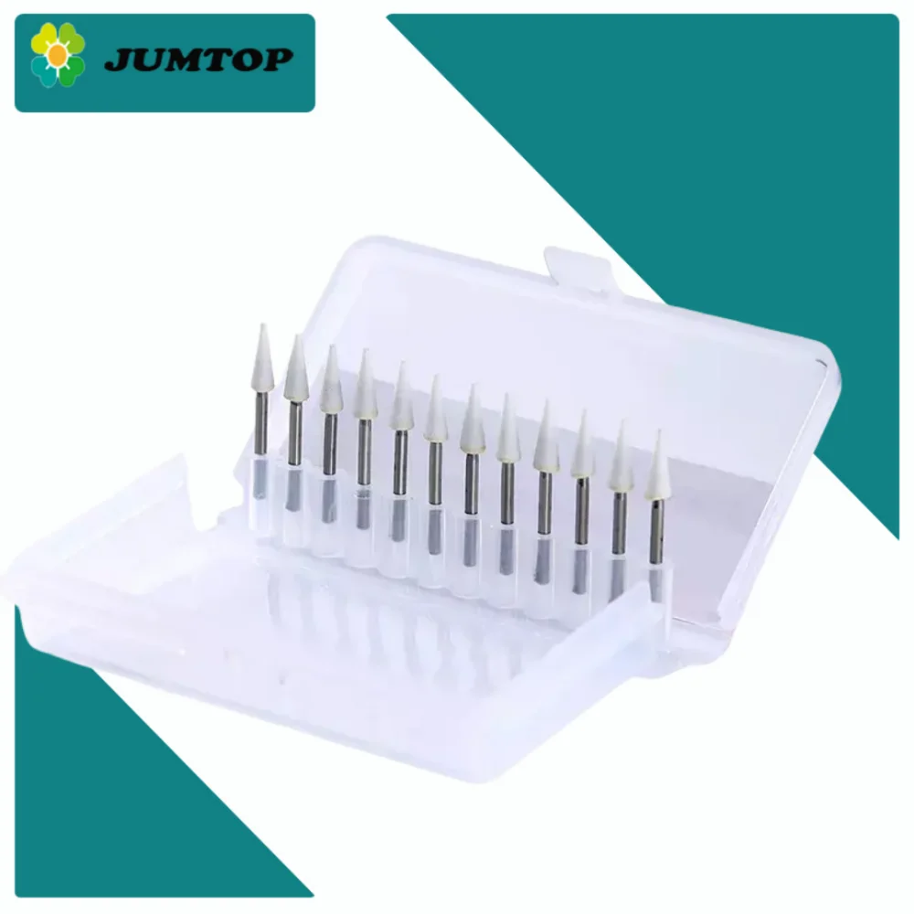 JUMTOP-Dental-White-Stone-Polishing-FG-Burs-Cone-Flame-Round-Shape ...