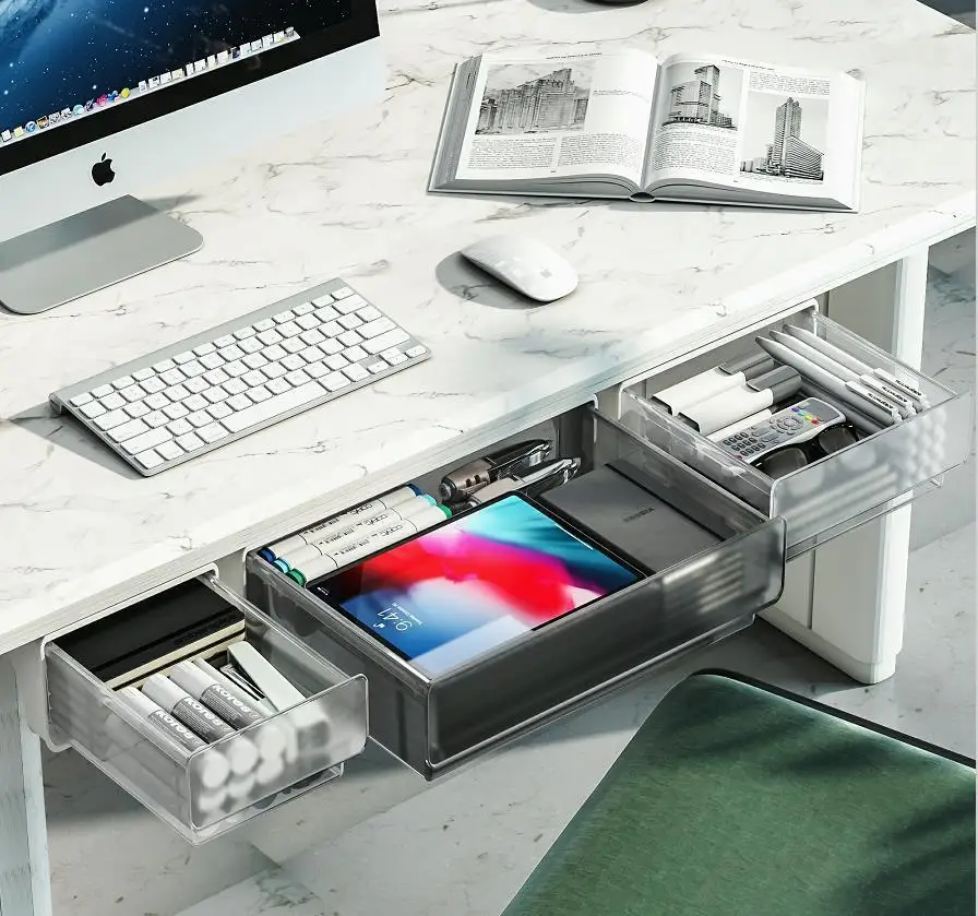 Multi-Functional-Drawer-Type-Desk-Under-Table-Storage-Box-Concealed ...