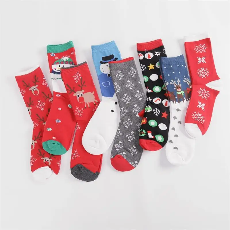 Christmas-Trend-Christmas-Socks-Santa-Claus-Elk-Pattern-Women-Socks ...