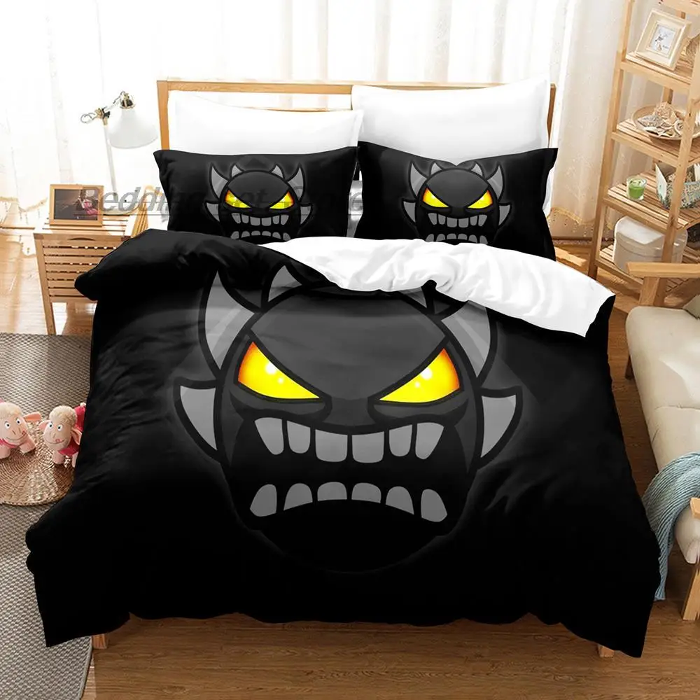 Angry-Geometry-Dash-Bedding-Set-Single-Twin-Full-Queen-King-Size-Bed ...