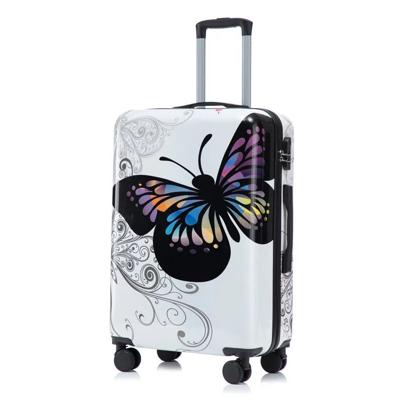 20-28 Inch Butterfly Mark Suitcase Large Capacity Luggage Bag with ...