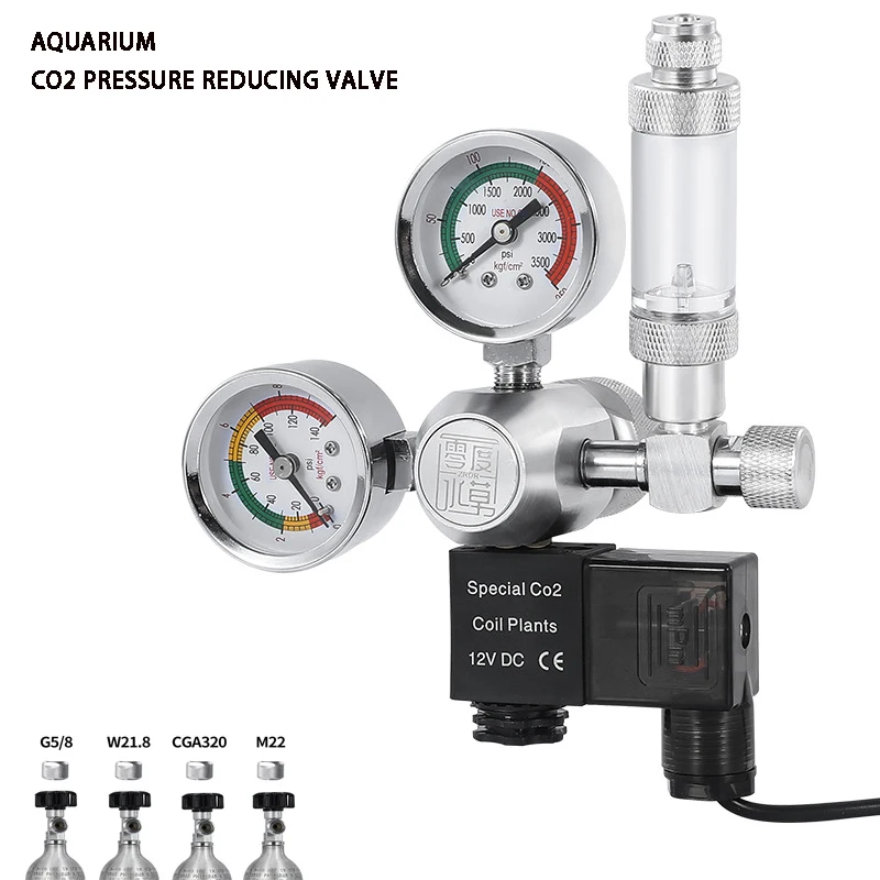 ZRDR-DIY-Aquarium-CO2-Regulator-Magnetic-Solenoid-Kit-Check-Valve-Fish ...