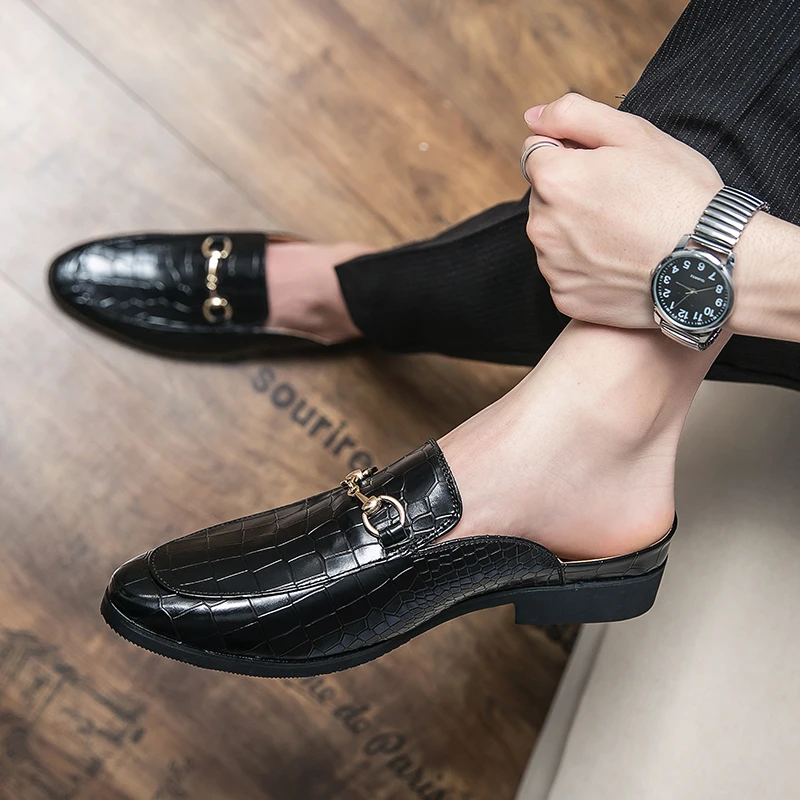 Luxury-Brand-Original-Design-British-Style-Summer-Men-Mules-Shoes-Black ...
