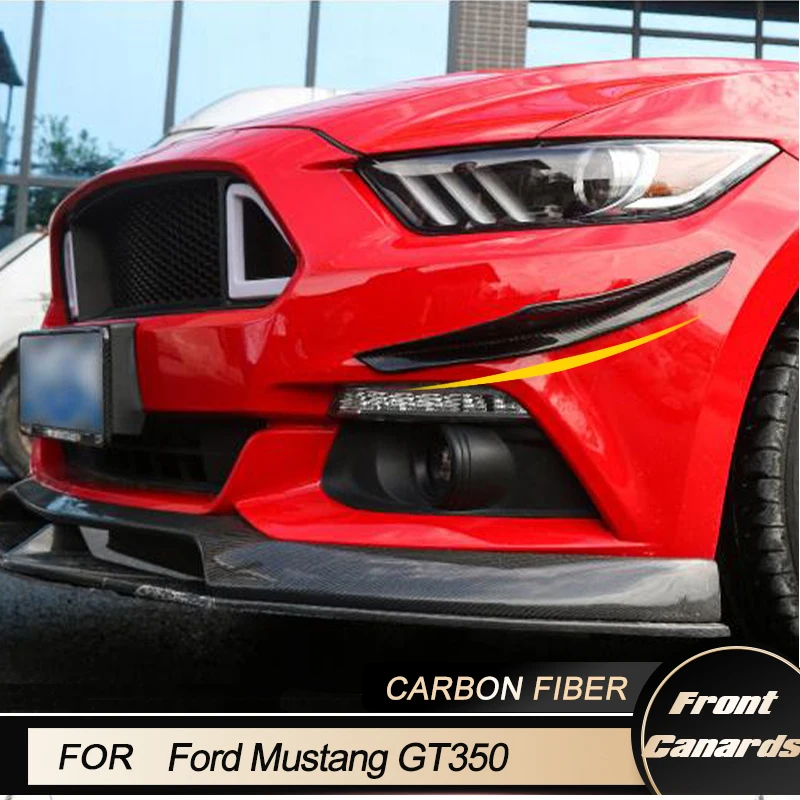 Carbon-Fiber-Front-Bumper-Splitters-Trim-Cover-for-Ford-Mustang-GT350 ...