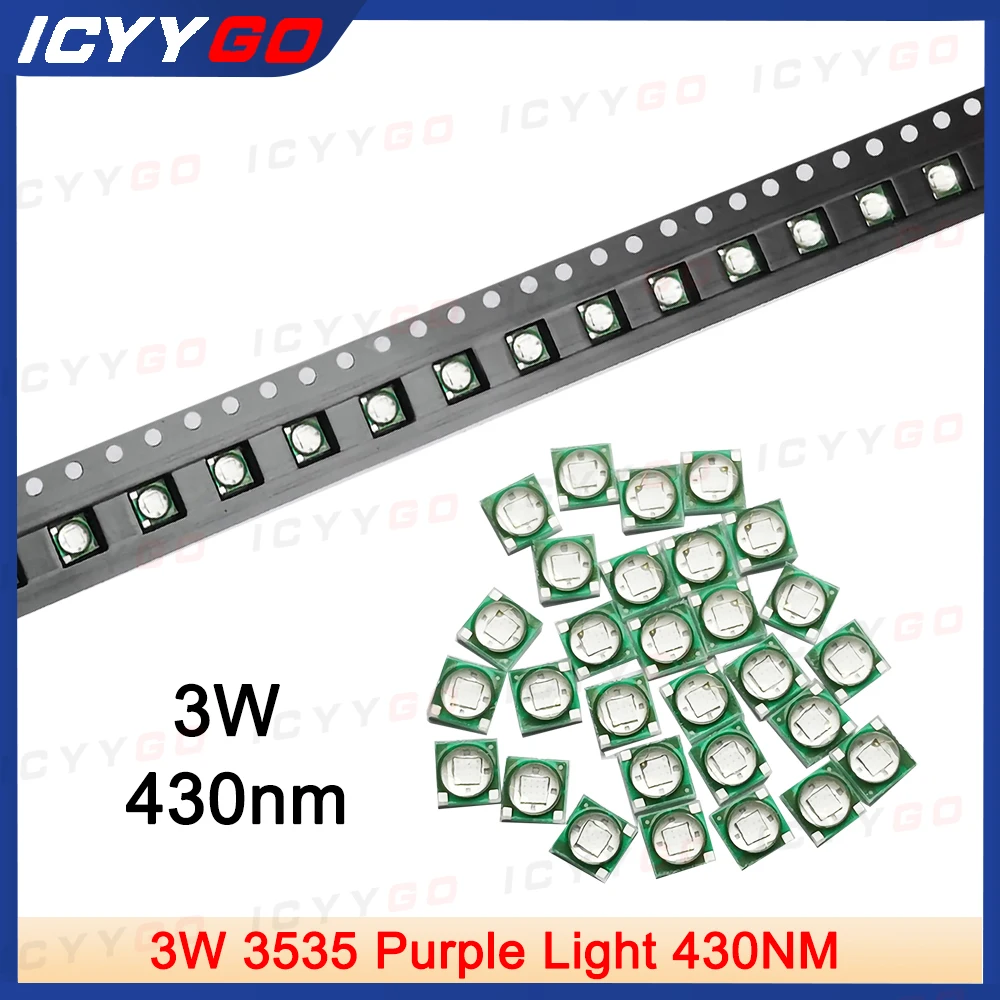 10pcs-3W-430nm-High-Power-LED-XPE-3535-Ceramic-Lamp-Beads-Purple-430nm ...