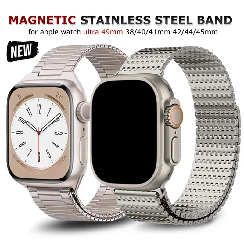 Pulseira-Magn-tica-de-Metal-para-Apple-Watch-Pulseira-Colorida-de-Tit ...