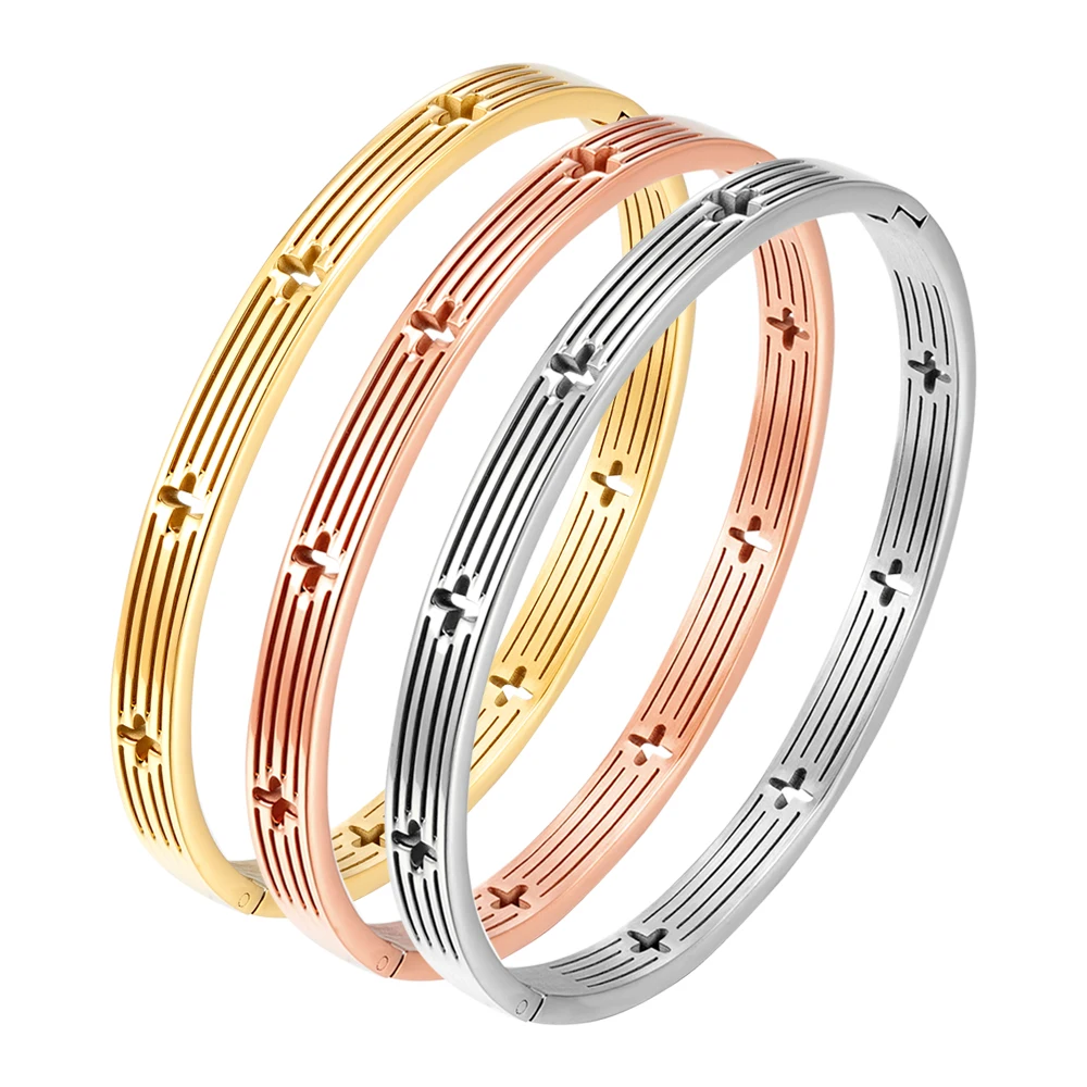 Fashion-Women-s-Stainless-Steel-bracelet-Hollow-Design-Three-Colors-Can ...