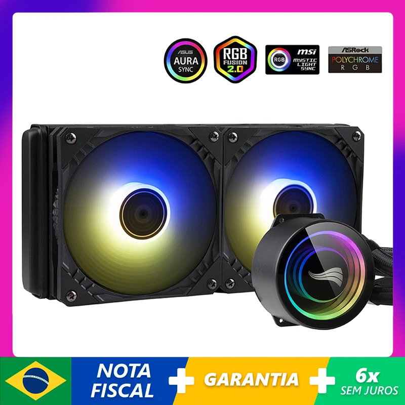 GMRGB Ventilador do ventilador do resfriador de cpu água cooler 4 pinos ...