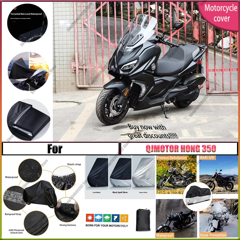 For QJMOTOR HONG 350 Motorcycle Cover Waterproof All Season Dustproof ...