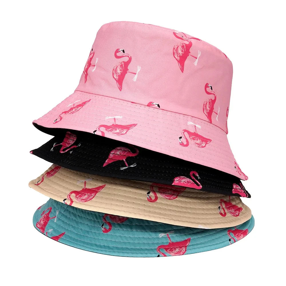 2024 Panama Bucket Hat Men Women Summer Bucket Cap Flamingo Hat Bob Hat ...