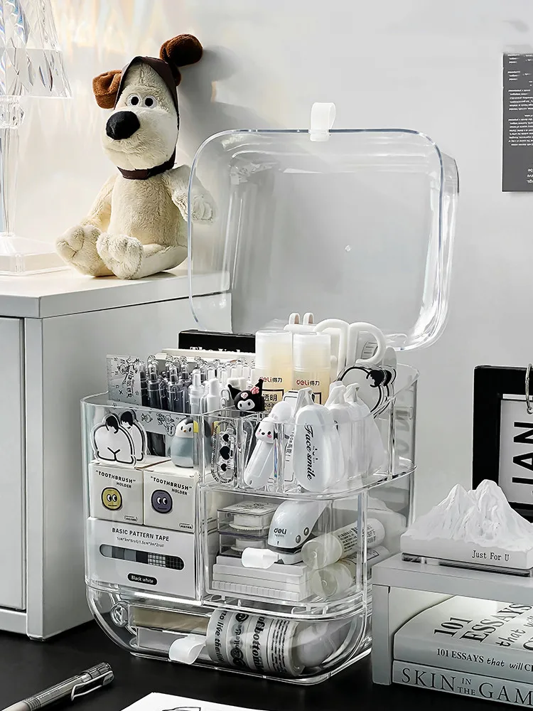 Transparent Acrylic Desktop Stationery Storage Box Ins Plastic Drawer ...