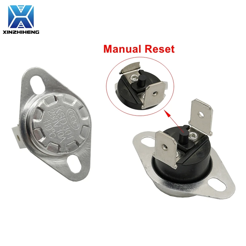 (1-10PCS) Manual Reset KSD301 10A 250V Normally Closed Temperature ...