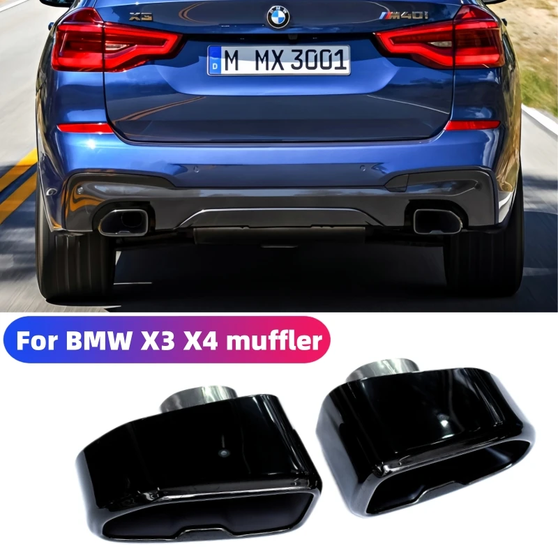 Suitable for BMW X3 X4 square mouth tailpipe 2018 to 2021 G01 G02 G08 ...