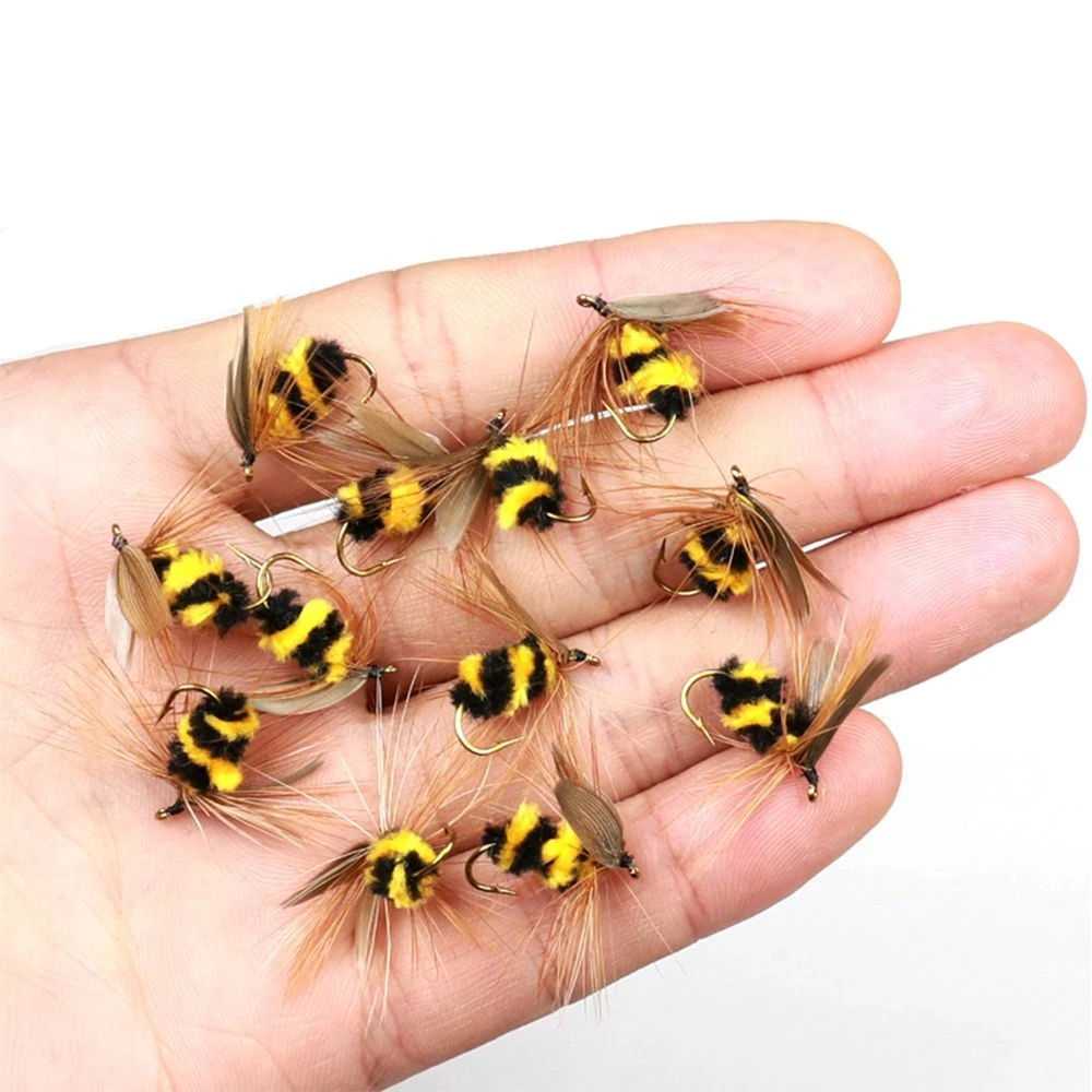 10Pcs Insect Hook Bait Random Color Bumble Bee/Ant Bionic Bait Fly ...