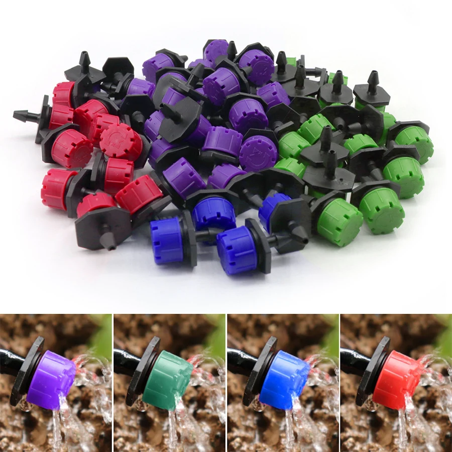40Pcs-4mm-8Holes-Garden-Irrigation-Nozzle-Adjustable-Dripper-Watering ...