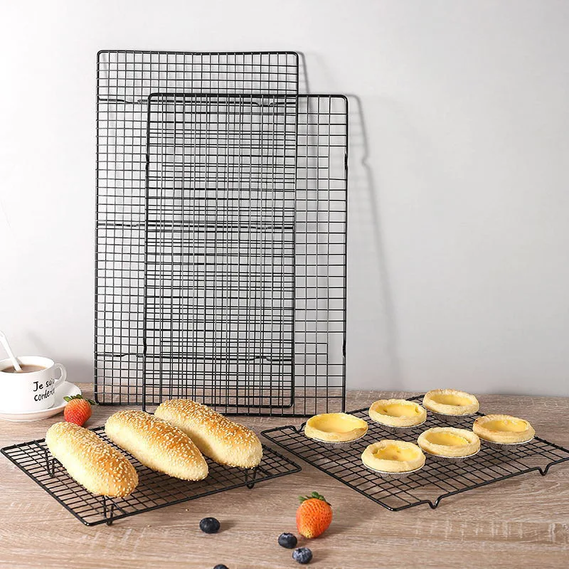 Baking-Tools-Kitchen-Household-Bread-Carbon-Steel-Black-Square-Cooling ...