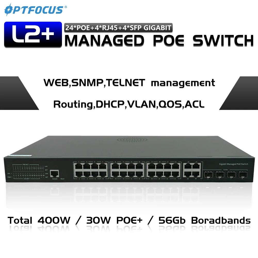 OPTFOCUS-L2-Managed-Gigabit-POE-Switch-Hub-24-Ports-4-Uplink-4-SFP-10 ...
