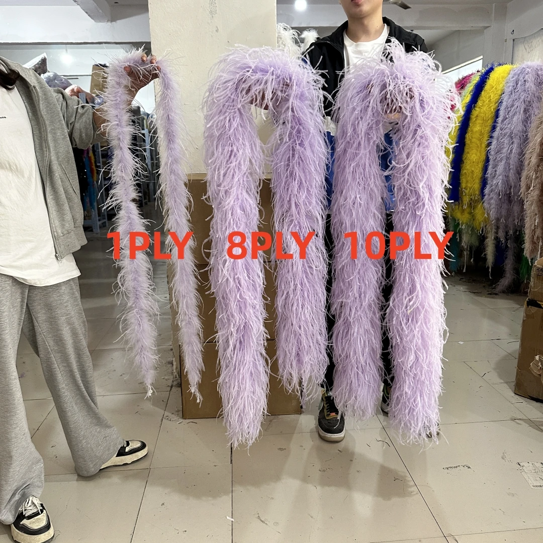 2Meters-Light-Purple-Ostrich-Feathers-Boa-1-10Ply-Thick-Natural-Feather ...
