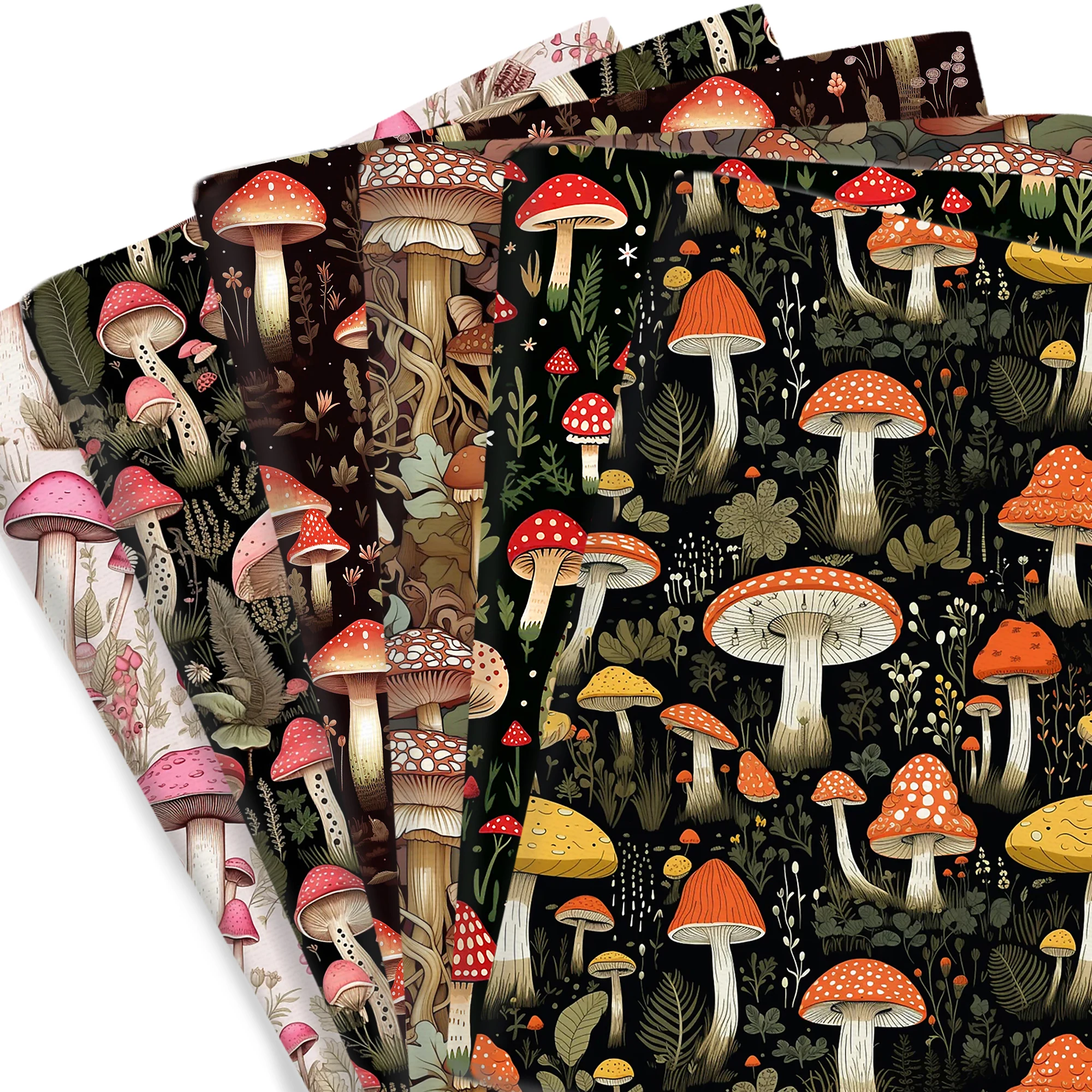 50*145cm Mushroom Patchwork Printed Polyester Cotton Fabric For Tissue ...